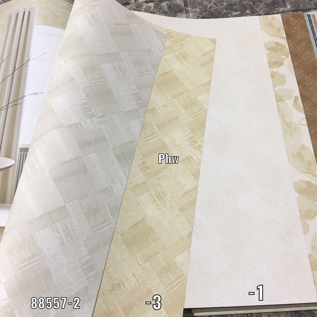 Jual Wallpaper Dinding Motif Anyaman Putih Cream Squence | Shopee Indonesia