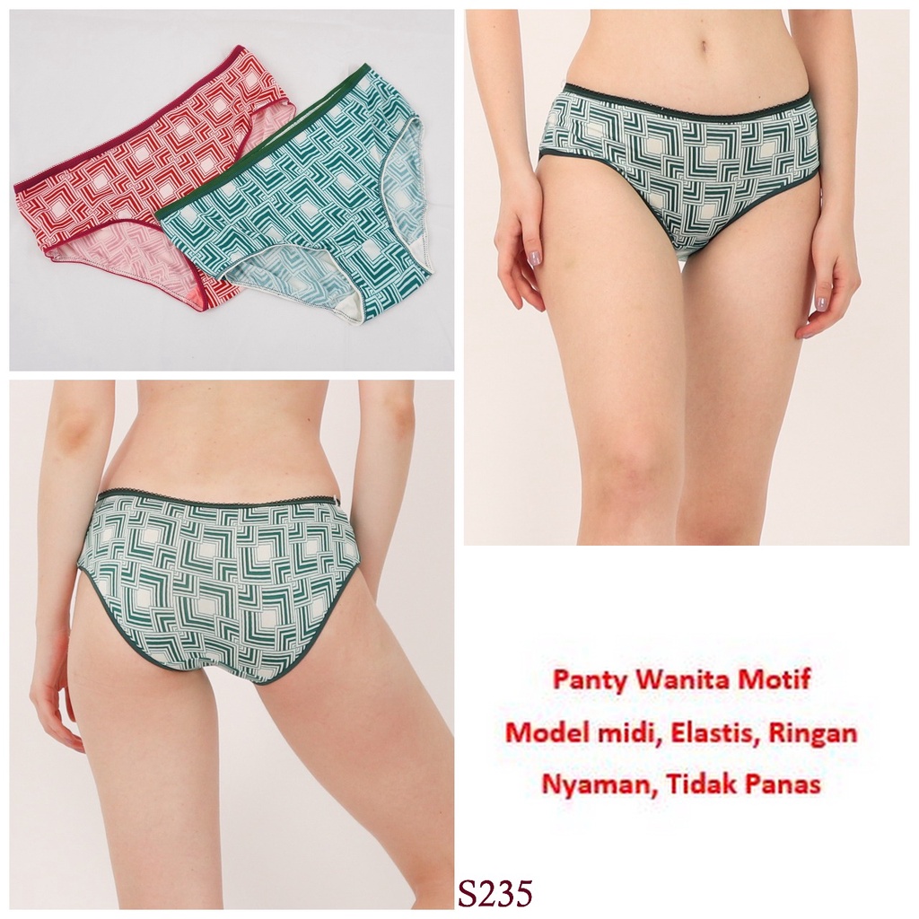 Jual Celana Dalam Wanita / Panty Underwear / Pakaian dalam Midi Elastis Motif S235 | Shopee ...