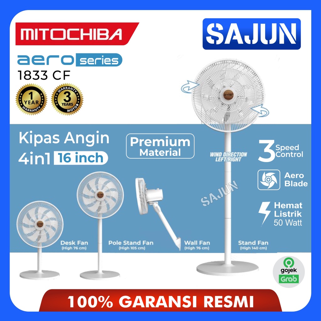 Jual MITOCHIBA Aero Series Kipas Angin 4in1 Fan 16 Inch 1833CF | Shopee ...