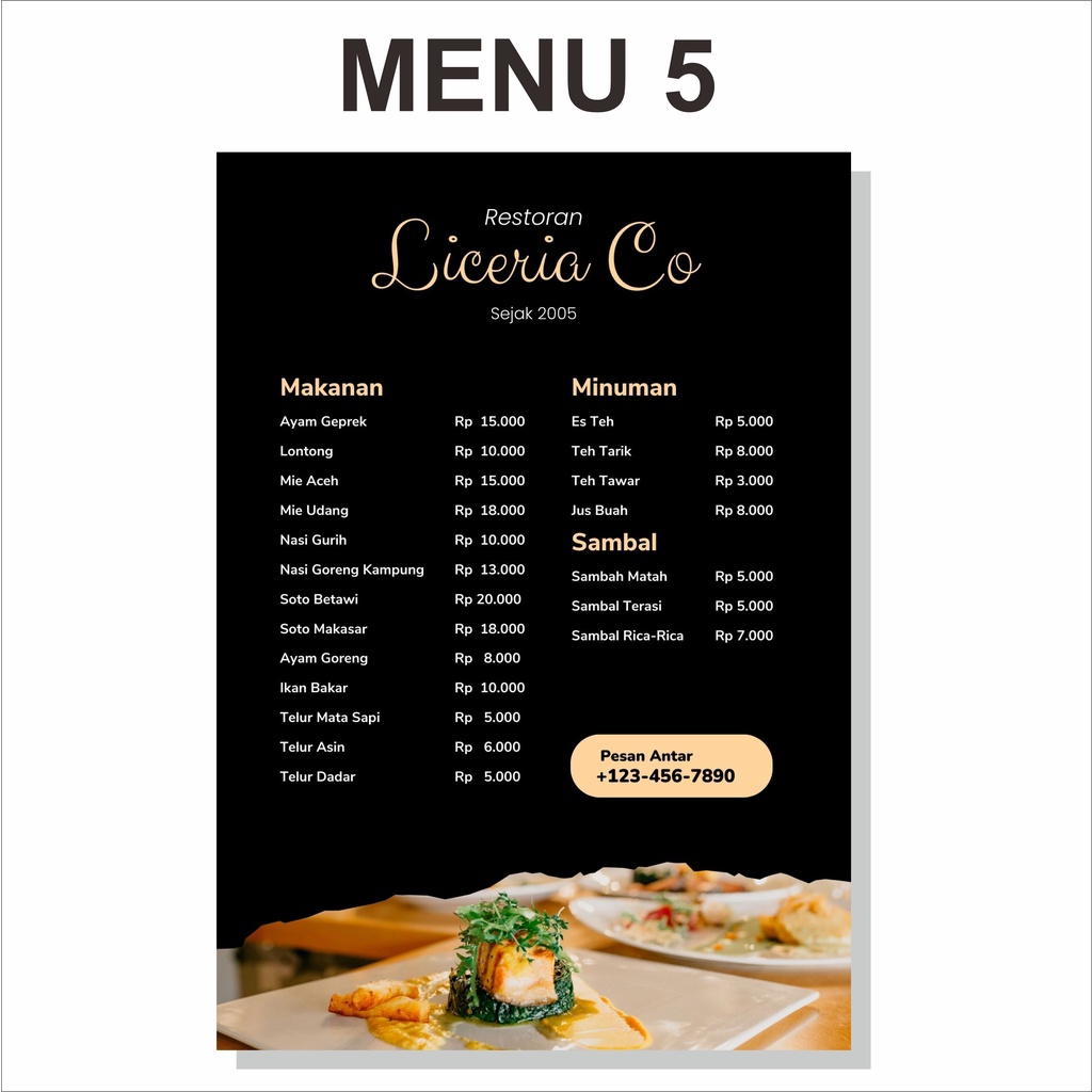Jual CETAK MENU MAKANAN WARUNG KEDAI RESTAURAN CAVE SUDAH LAMINATING ...