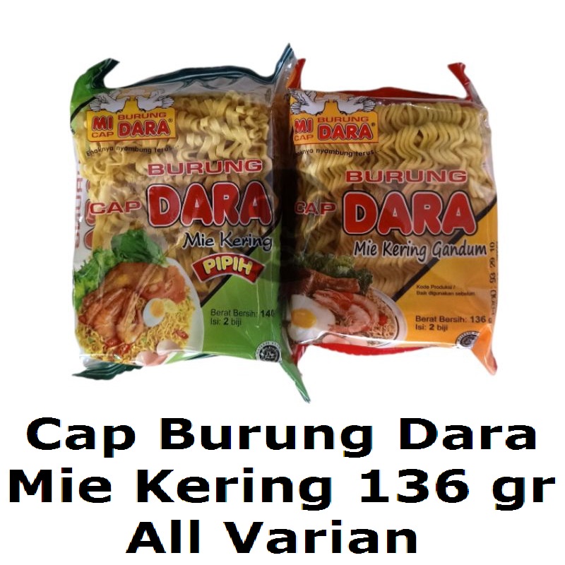 Jual Cap Burung Dara Merah Mie Kering 136 gr All Varian | Shopee Indonesia