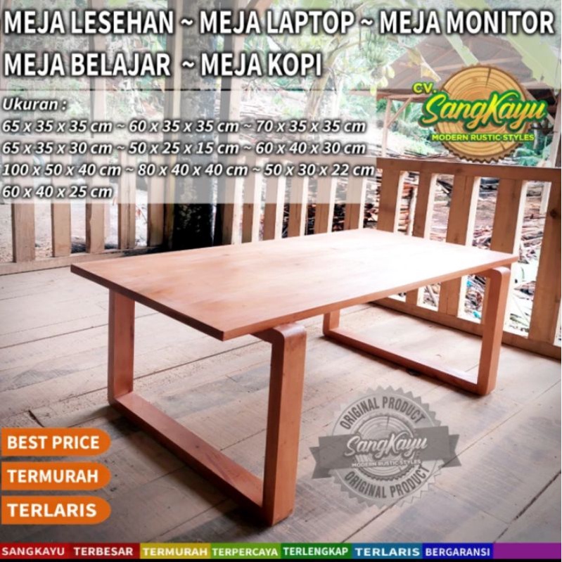 Jual Meja kayu 100x60x55 cm meja monitor meja laptop | Shopee Indonesia