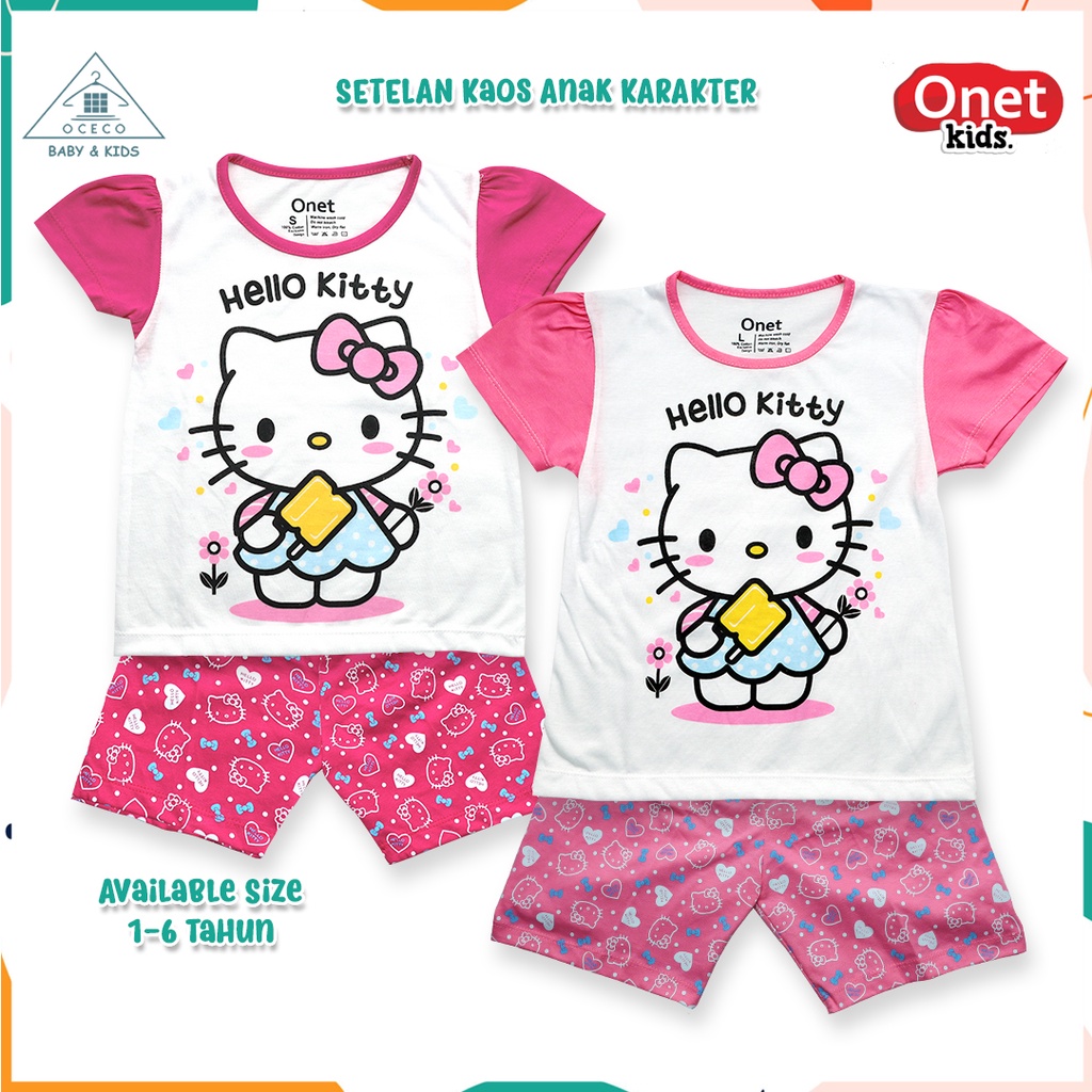 Jual Setelan Baju Celana Anak Perempuan / Piyama Pendek Anak Cewek ...
