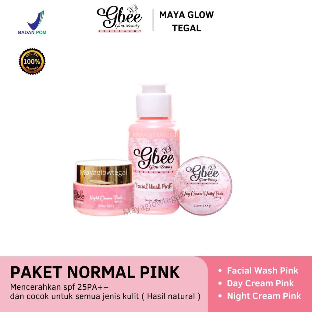 Jual GBEE PAKET NORMAL PINK COCOK UNTUK SEMUA JENIS KULIT DENGAN HASIL ...