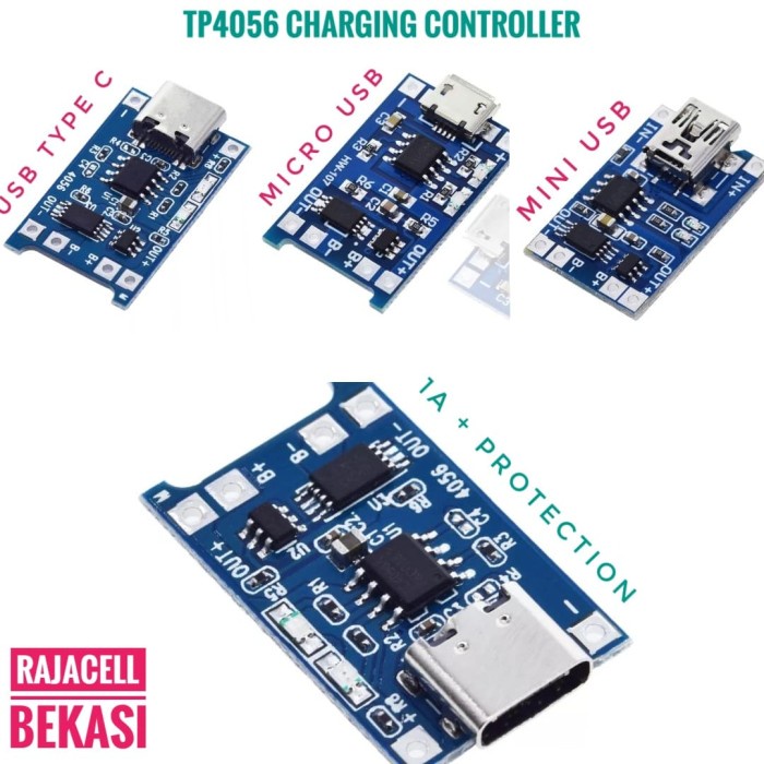 Jual TP4056 1A USB C Micro USB Battery Charging Control + Baterai ...