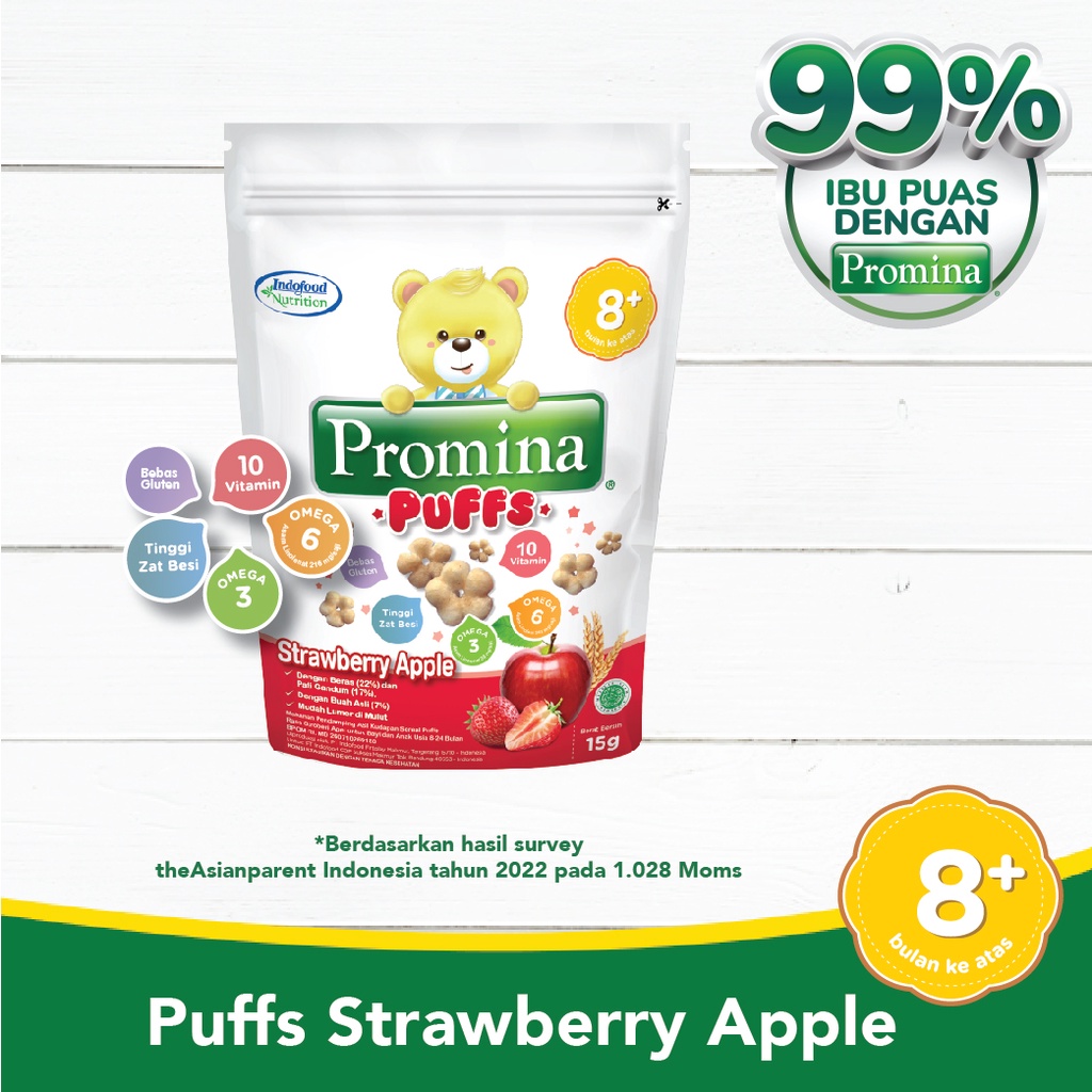 Jual Promina Puffs Strawberry Apple 15 g x 1 Pcs | Shopee Indonesia