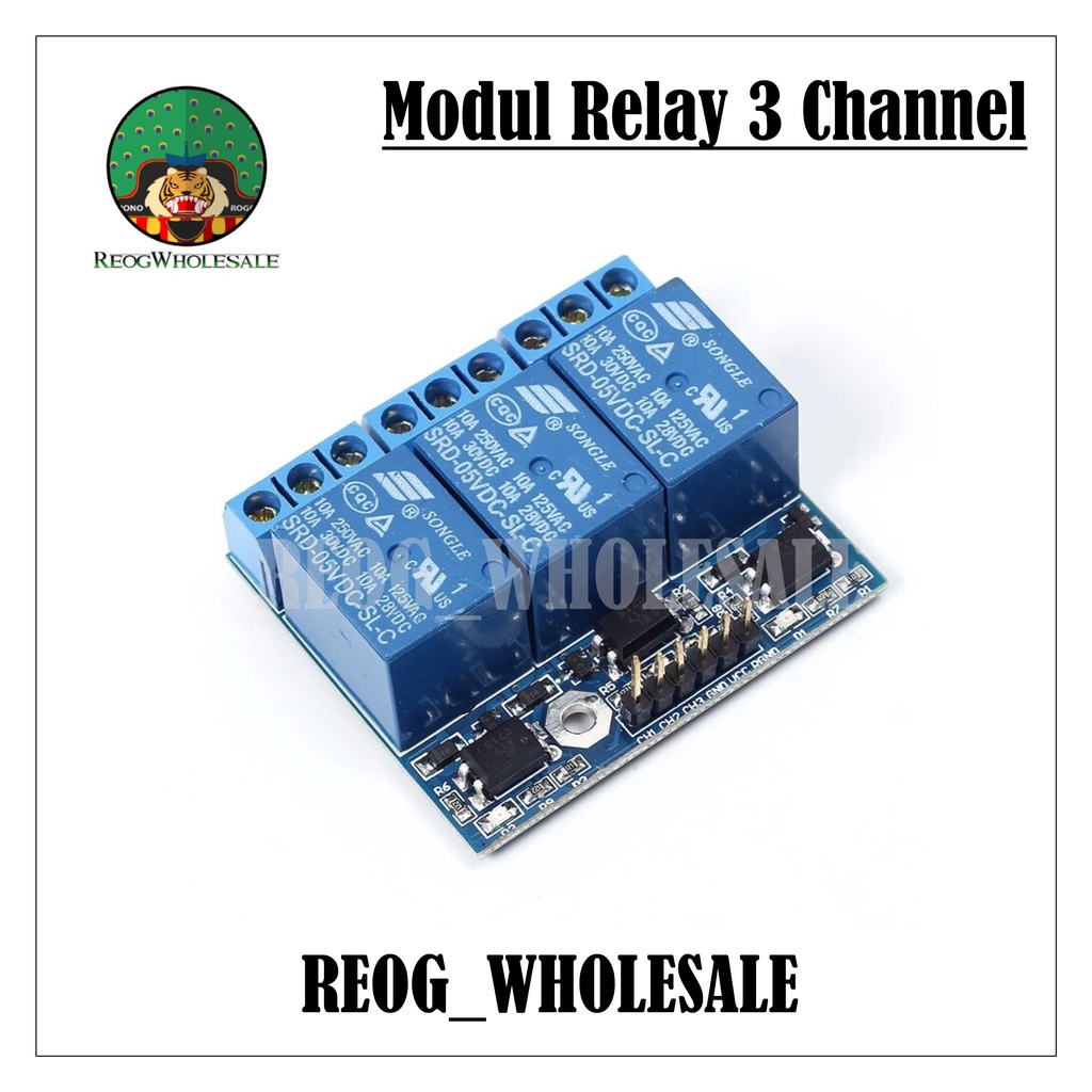 Jual Modul Relay 3 Channel dengan Isolation Optocoupler Isolation 3.3V ...