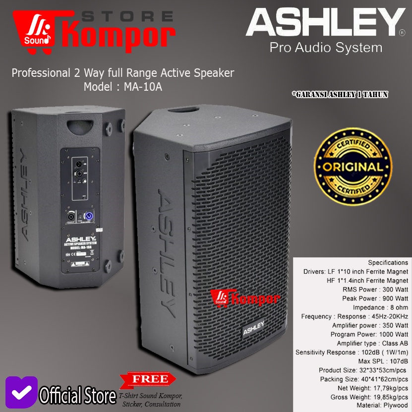 Jual SPEAKER AKTIF 10 INCH ASHLEY MA10A SPEAKER ASHLEY MA 10A / MA-10A ...