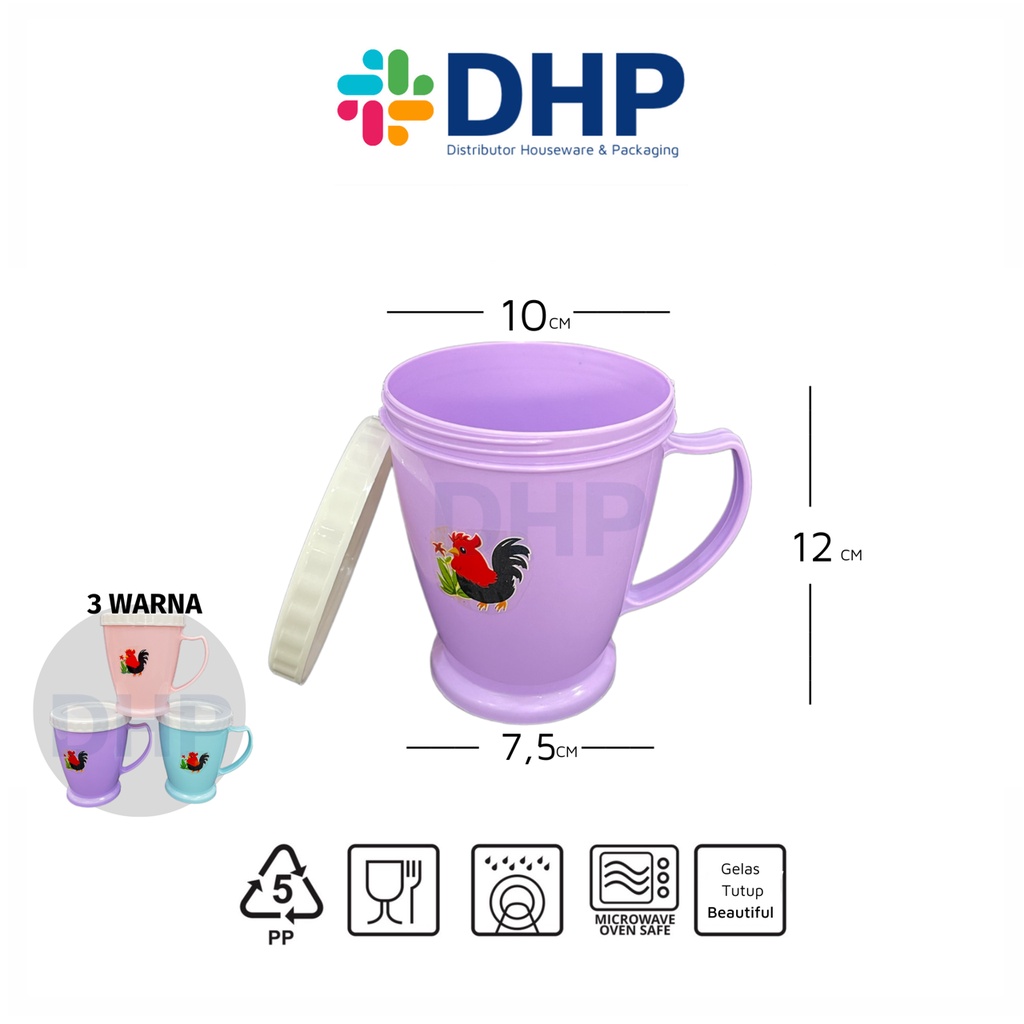 Jual Gelas Cangkir Tutup BEAUTIFUL (550ml) Ayam Mug Plastik Tebal Kuat | Shopee Indonesia