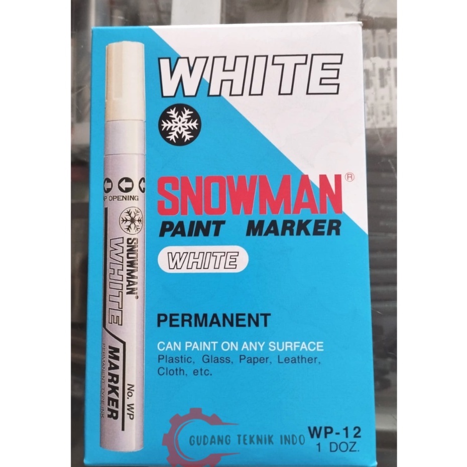 Jual Spidol Putih Permanent Snowman / Paint Marker Permanent White ...