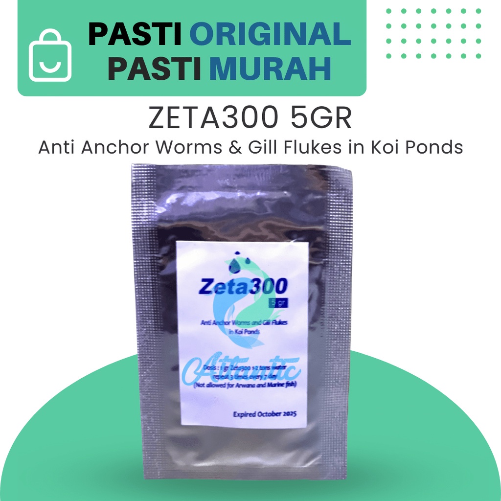 Jual Zeta300 Jepang 5 Gram Obat Parasit Kutu Ikan Hias Kolam Koi Saset ...