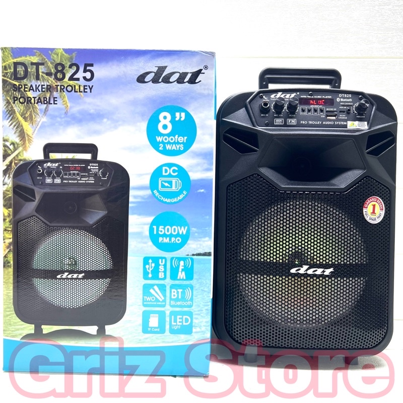 Jual Speaker Portable Wireless DAT DT 825 Original 8 Inch DT825 Bluetooth | Shopee Indonesia
