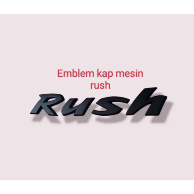 Jual emblem tulisan rush kap mesin hitam doff | Shopee Indonesia
