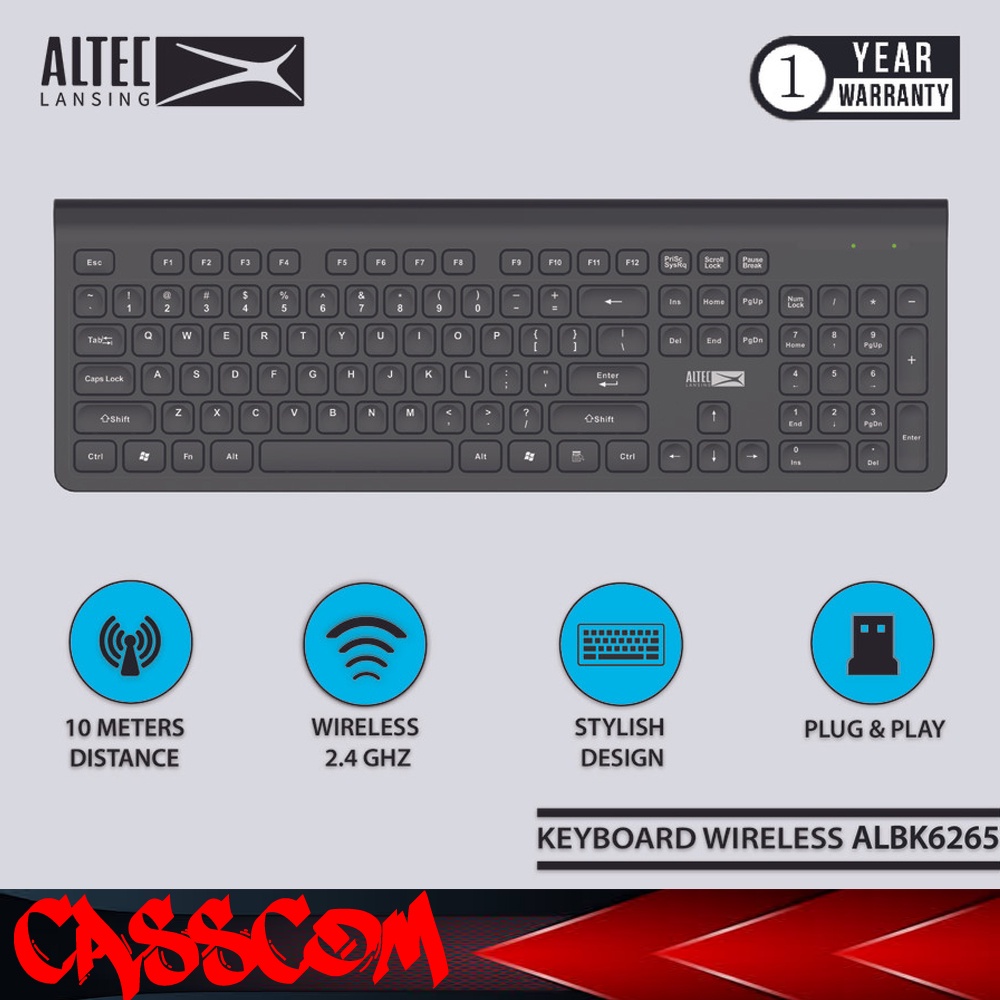 Jual Altec Lansing ALBK6265 Wireless Office Keyboard ALBK-6265 | Shopee ...