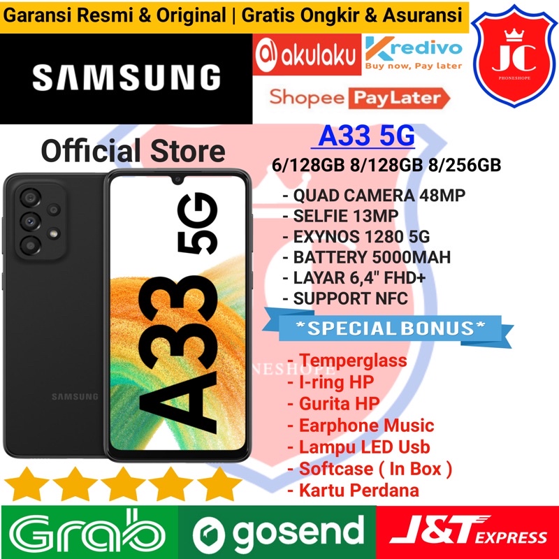 Jual SAMSUNG A33 5G RAM 8/256GB 8/128GB GARANSI RESMI SEIN - BONUS ...