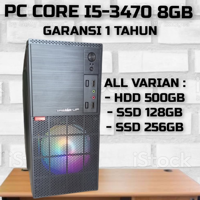 Jual PC CPU Rakitan Office Design Core I5 3470 Ram 8GB /hdd/ssd ...
