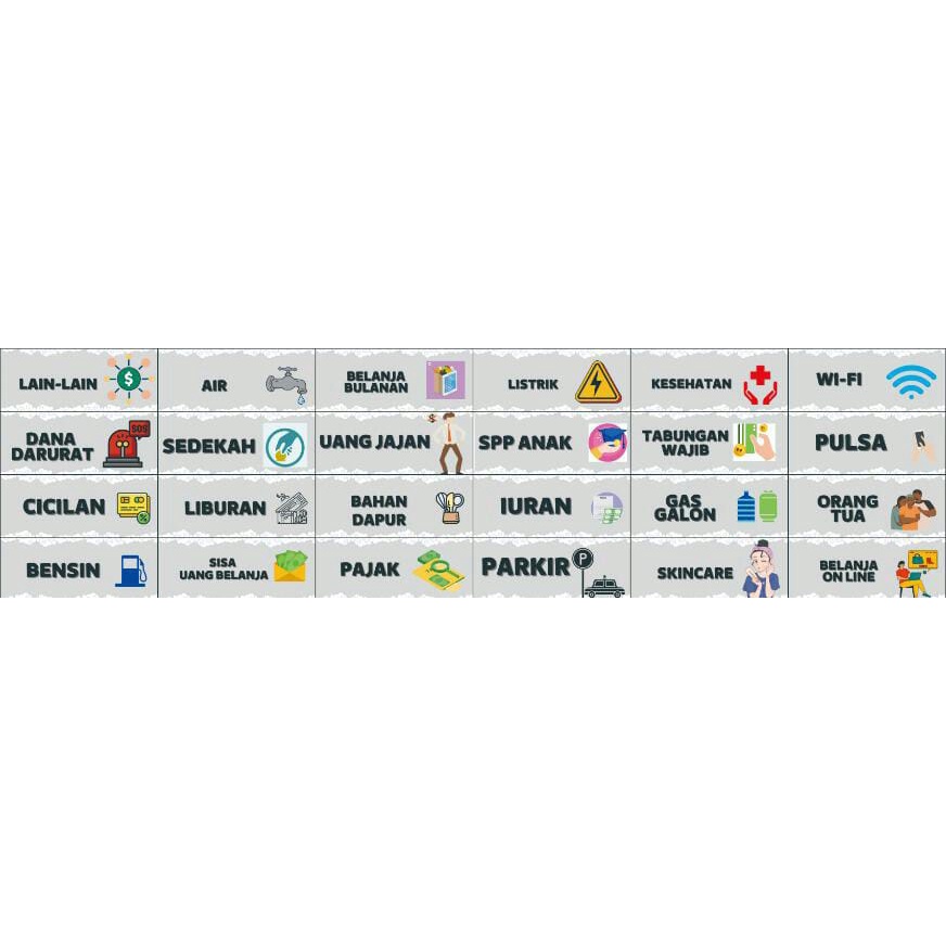 Jual (Isi 24) Stiker Budget Planning / Stiker Keuangan (Bahan Vinil ...