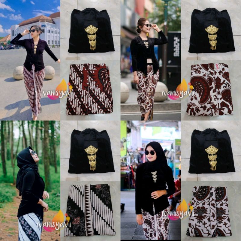 Jual [Aneka ModeL] Kebaya + Jarik Instan / Banyak Pilihan Motif (1set ...