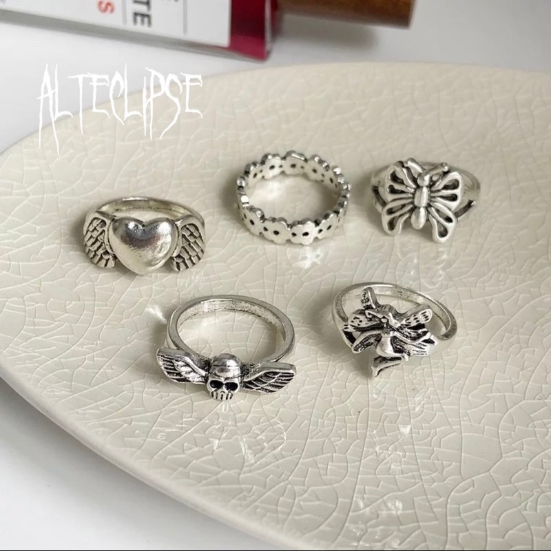 Jual (still unavail) alteclipse gothic ring set (5 pc) | Shopee Indonesia