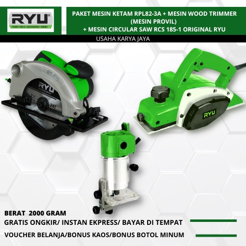 Jual PAKET RYU MESIN SUGU / MESIN KETAM RPL82-3A + MESIN WOOD TRIMMER ...