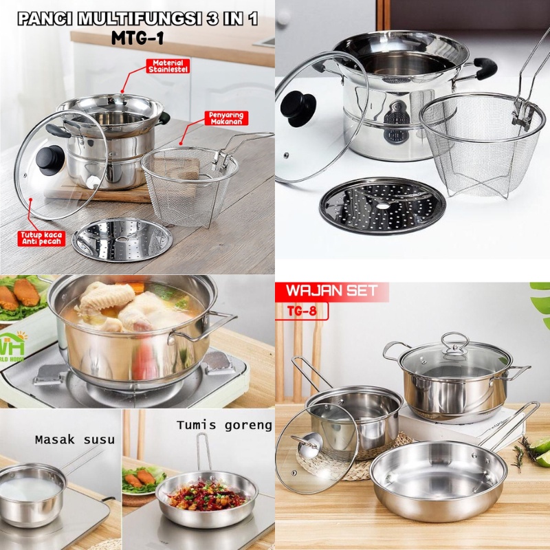 Jual DISKON MTG-1 / TG-8 PANCI 3 IN 1 COOKING POT PANCI KUKUS,GORENG ...