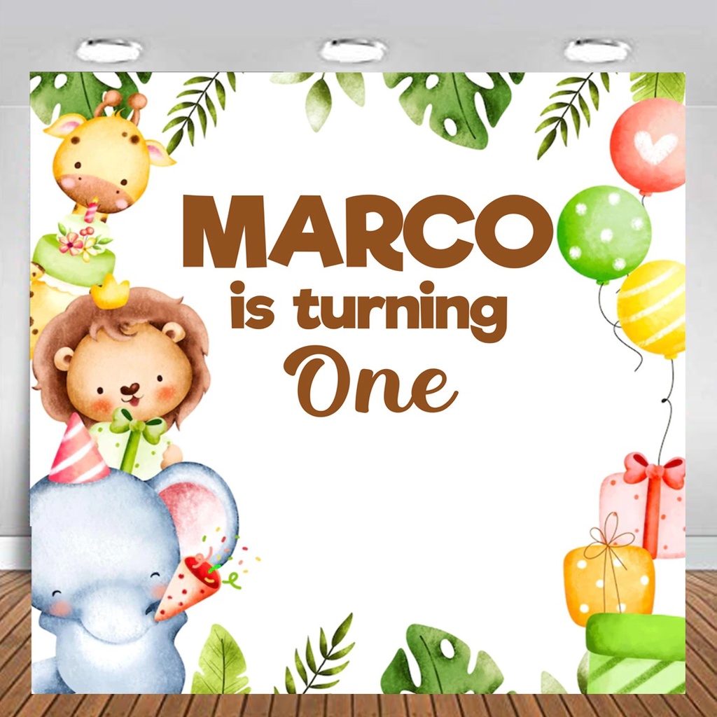 Jual Animal With Box Gift Backdrop Birthday / Banner Flexi Ulang Tahun ...