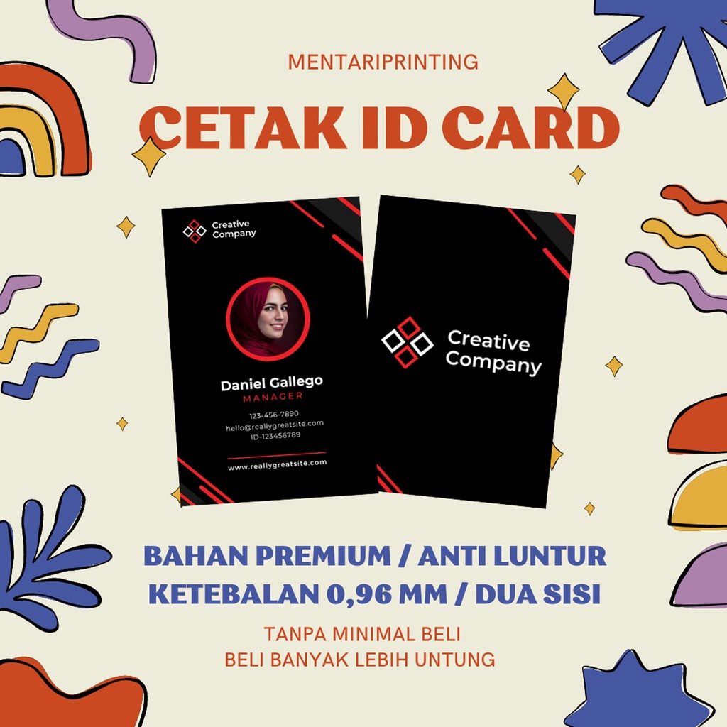 Jual CETAK ID CARD BAHAN PVC PREMIUM 0,96 MM KARTU MAHASISWA ANGGOTA ...