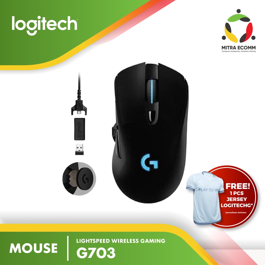 Jual Logitech Mouse Gaming G703 HERO Lightspeed Wireless RGB 25K DPI | Shopee Indonesia
