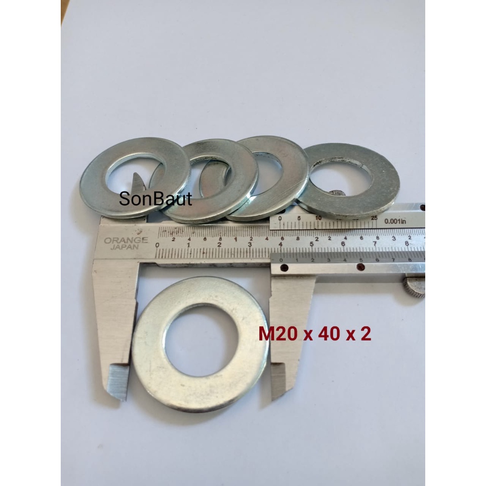 Jual Ring Plat m20 lebar 40mm Washer 20mm putih | Shopee Indonesia
