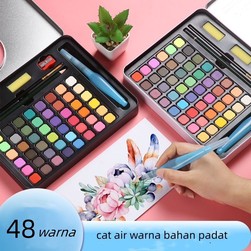 Jual cat air warna 36 dan 48 warna /alat cat air warna per set ( sudah ...