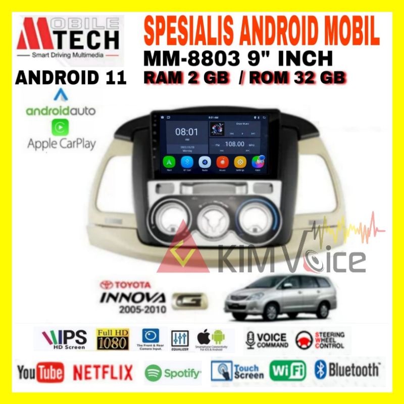 Jual Head Unit Android Mtech 9 inch OEM Toyota Innova 2004-2011 Soket ...