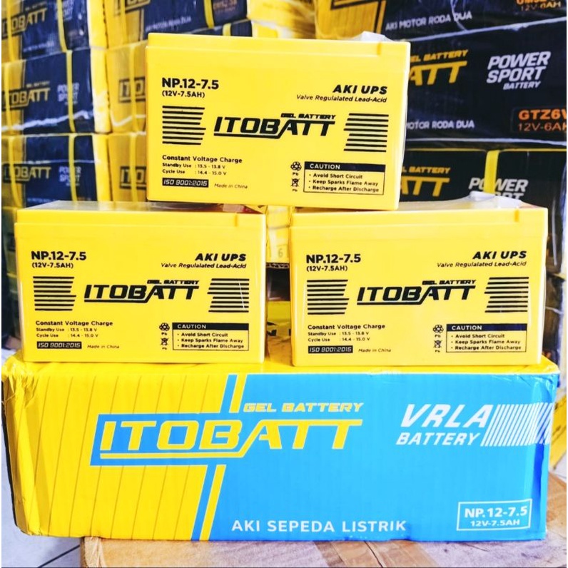 Jual aki ups merek ITOBAT 12v 7,5ah | Shopee Indonesia