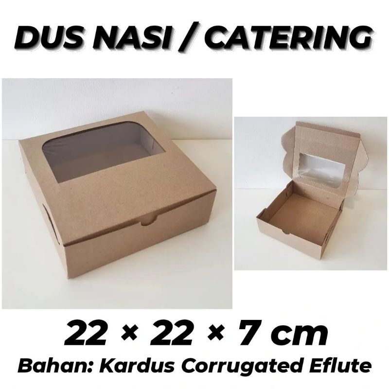Jual DUS BOX NASI CATERING JENDELA 22x22x7 / DUS NASI / KOTAK NASI ...