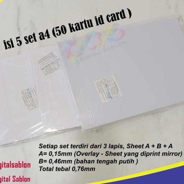 Jual Kertas Pvc Bahan ID Card Instan A4 isi 5 set (50 id Card) | Shopee ...