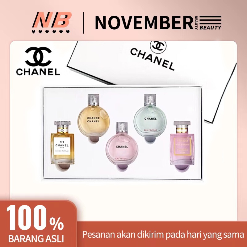 Jual [ Gift Set Box ] Chanel Parfume Miniature 7.5ML*5 Box Hitam 5in1 ...