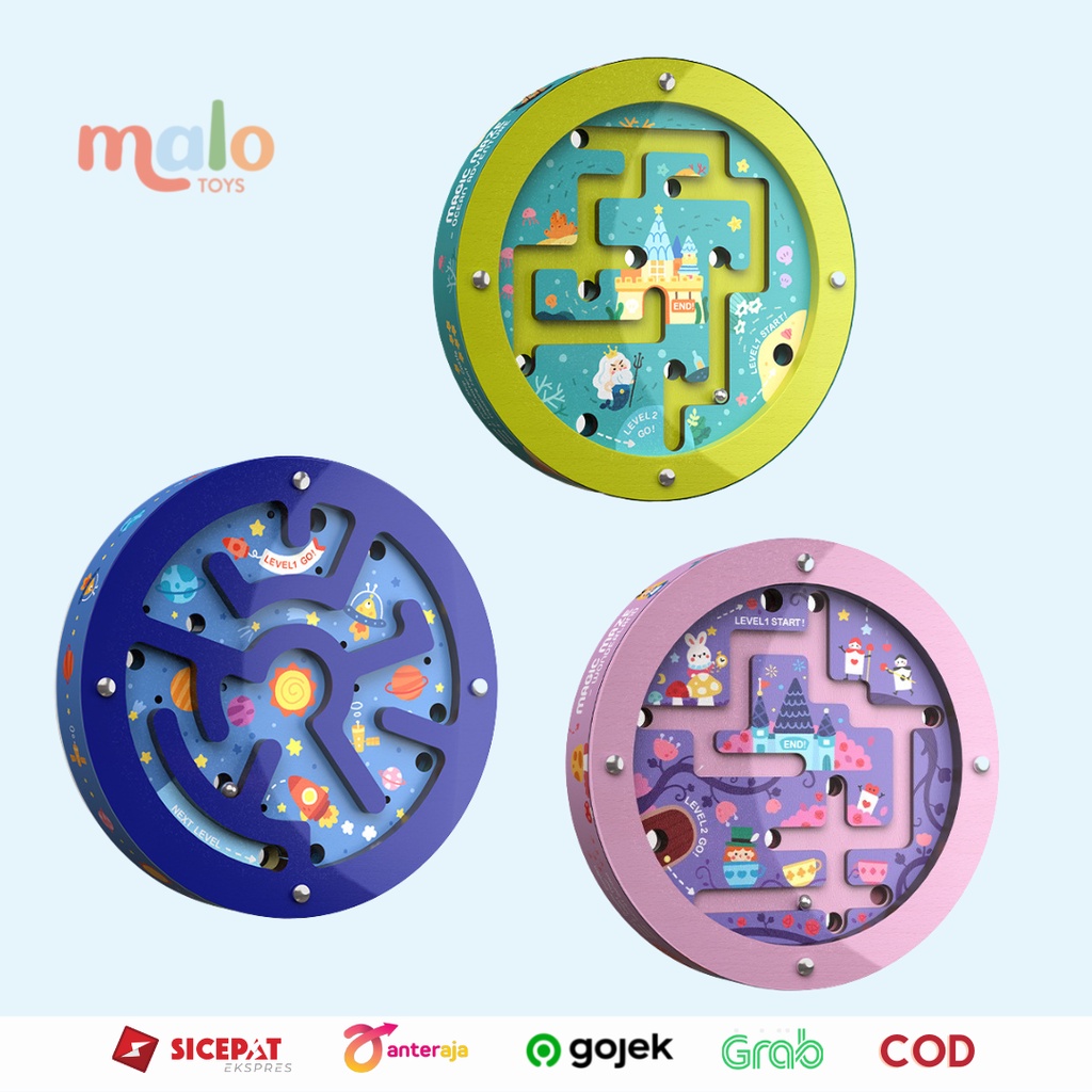 Jual MALOTOYS - Mideer Double Side Steel Ball Maze Mainan Pinball ...