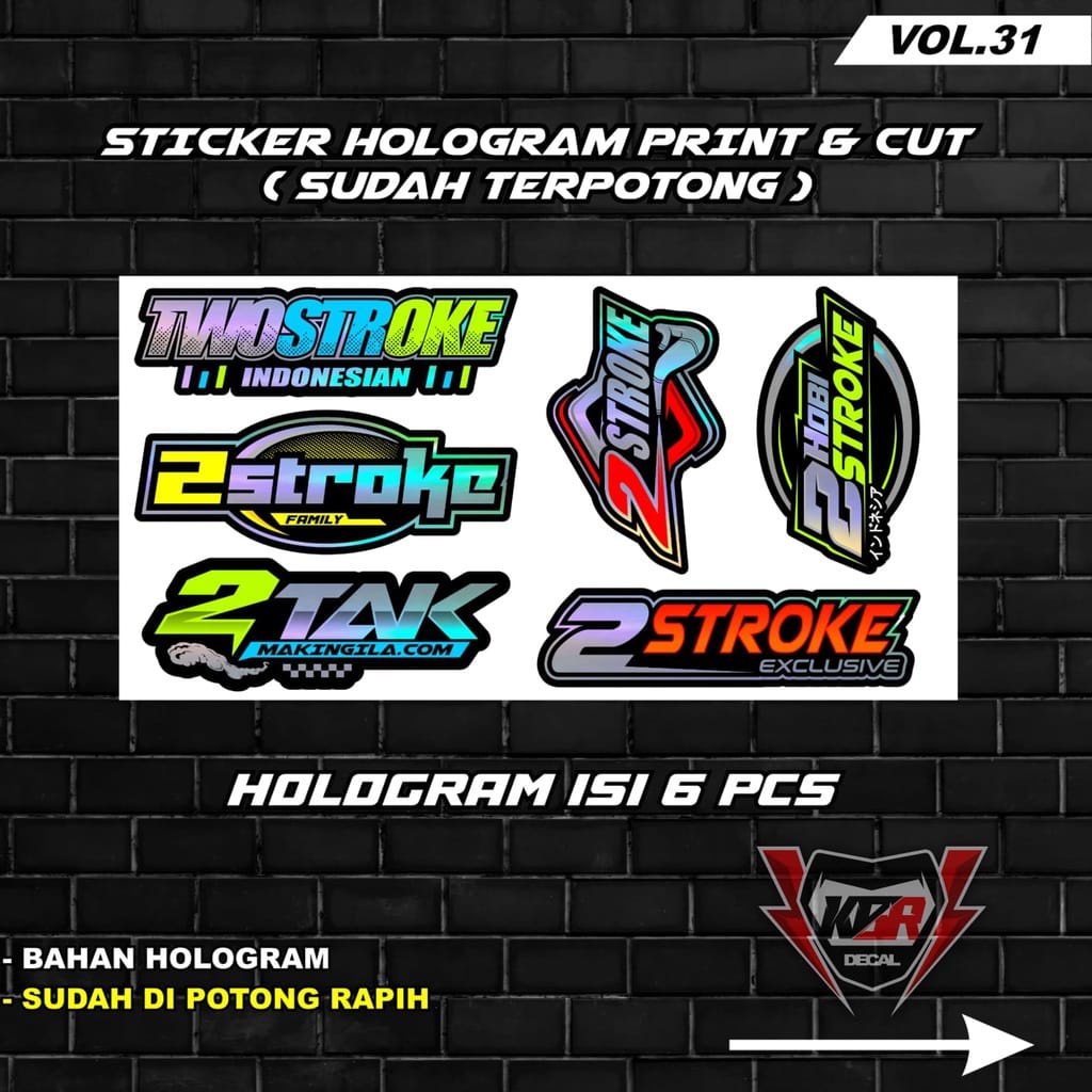 Jual Stiker Hologram Racing Pack Print Cut Viral Terbaru Stiker Motor ...