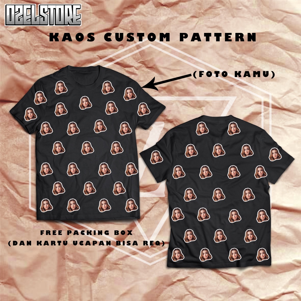 Jual KAOS CUSTOM FACE PATTERN | KADO | UNIK | BUCIN | SATU HARI JADI ...