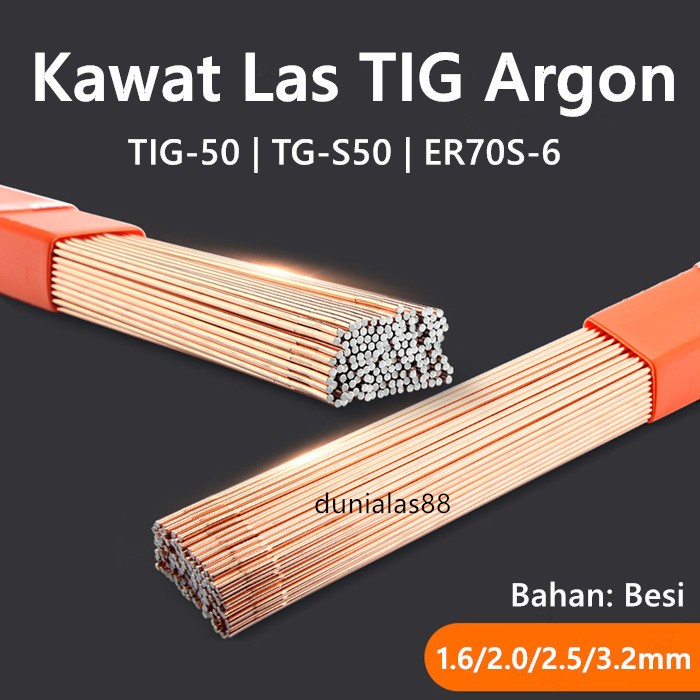 Jual 5KG Kawat Las Tig Argon Besi TGS50 ER 70S-6 Filler Rod 1.6mm 2.0mm 2.5mm 3.2mm | Shopee ...