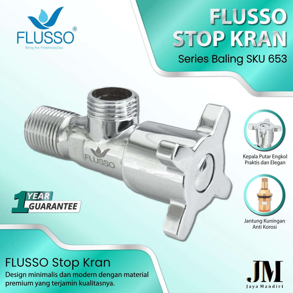 Jual Flusso Stop Kran Kamar Mandi Stop Keran Air Kran Closet Single ...