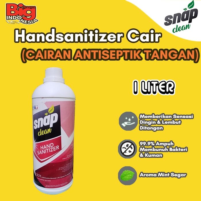 Jual Hand Sanitizer Cair Snap Clean 1 Liter | Shopee Indonesia