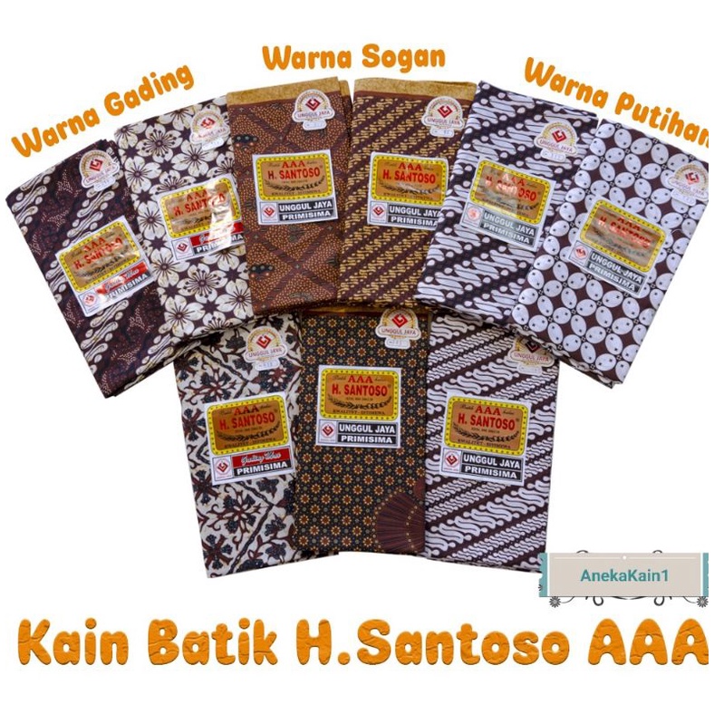 Jual Kain Batik Jarik H.SANTOSO Sogan Gading Mas Putihan Kain Batik Panjang Halus | Shopee Indonesia