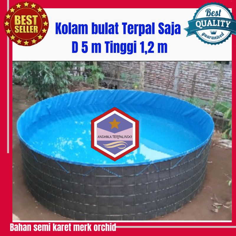 Jual kolam terpal bulat kolam ikan terpal D5T1,2 Terpal Saja | Shopee ...