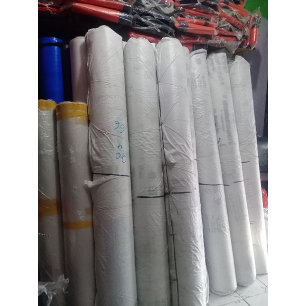Jual plastik UV bening transparan 200 micron lebar 4meter panjaang 70 meter harga per 1 rol ...