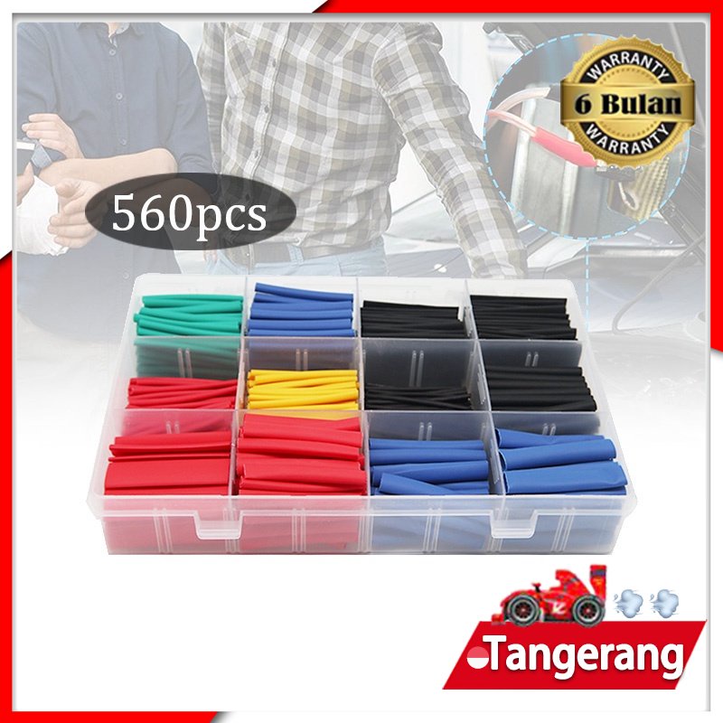 Jual 560pcs Isolasi Bakar Kabel / Selang Bakar Kabel / Heat Shrink Tube ...