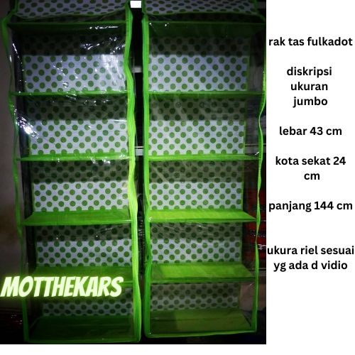 Jual Rak Tas Gantung Polos Jumbo Pakai Resleting Kanan Kiri Alas ...