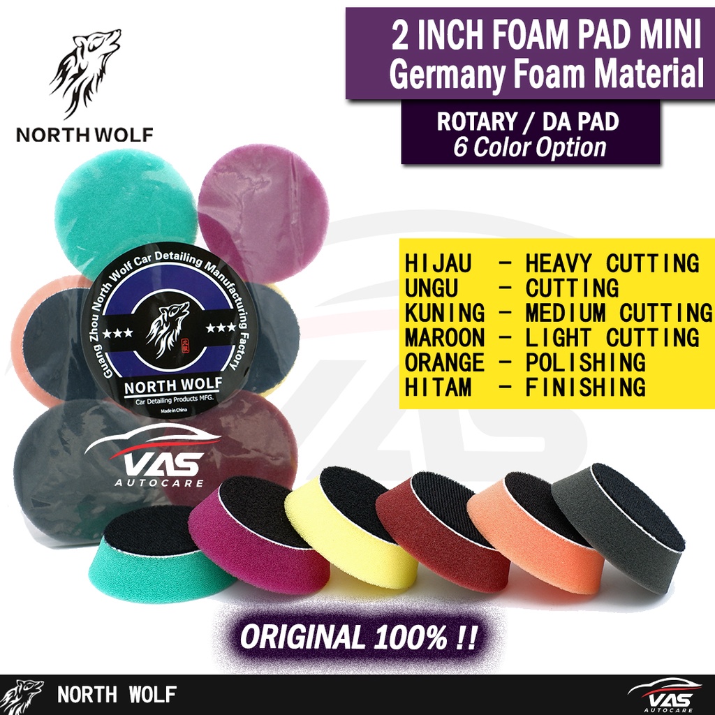 Jual North Wolf Foam Pad Mini 2 inch Northwolf 2inch Busa Nano Mesin ...