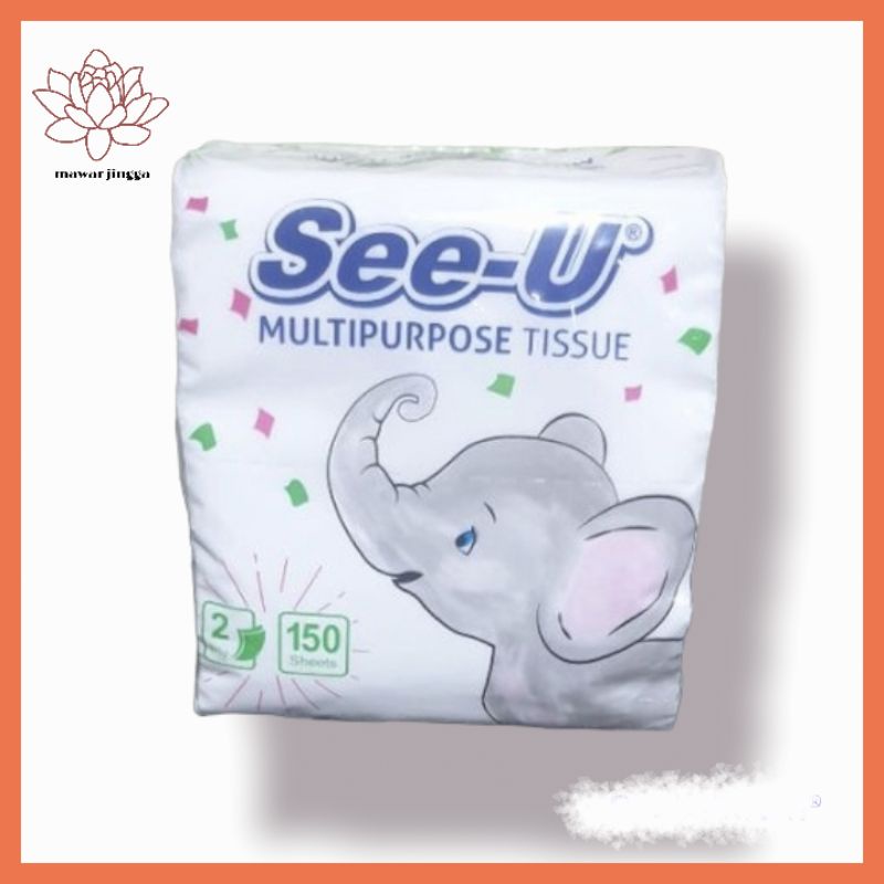 Jual Tissue Tisu See-U Multipurpose Pop Up Gajah 150 sheet 2 ply See u ...
