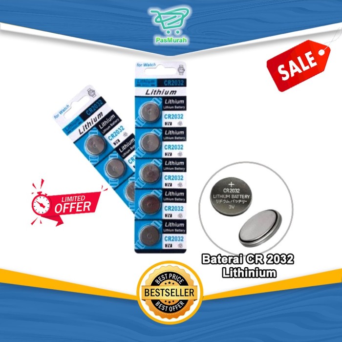 Jual Baterai CR2032 Biru Lithium 3V Battery Koin CR-2032 Jam Tangan Remote | Shopee Indonesia