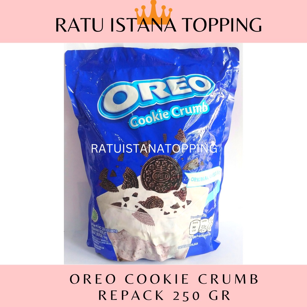 Jual OREO COOKIE CRUMB 250 GR REPACK ORIGINAL TOPPING BISKUIT OREO ...